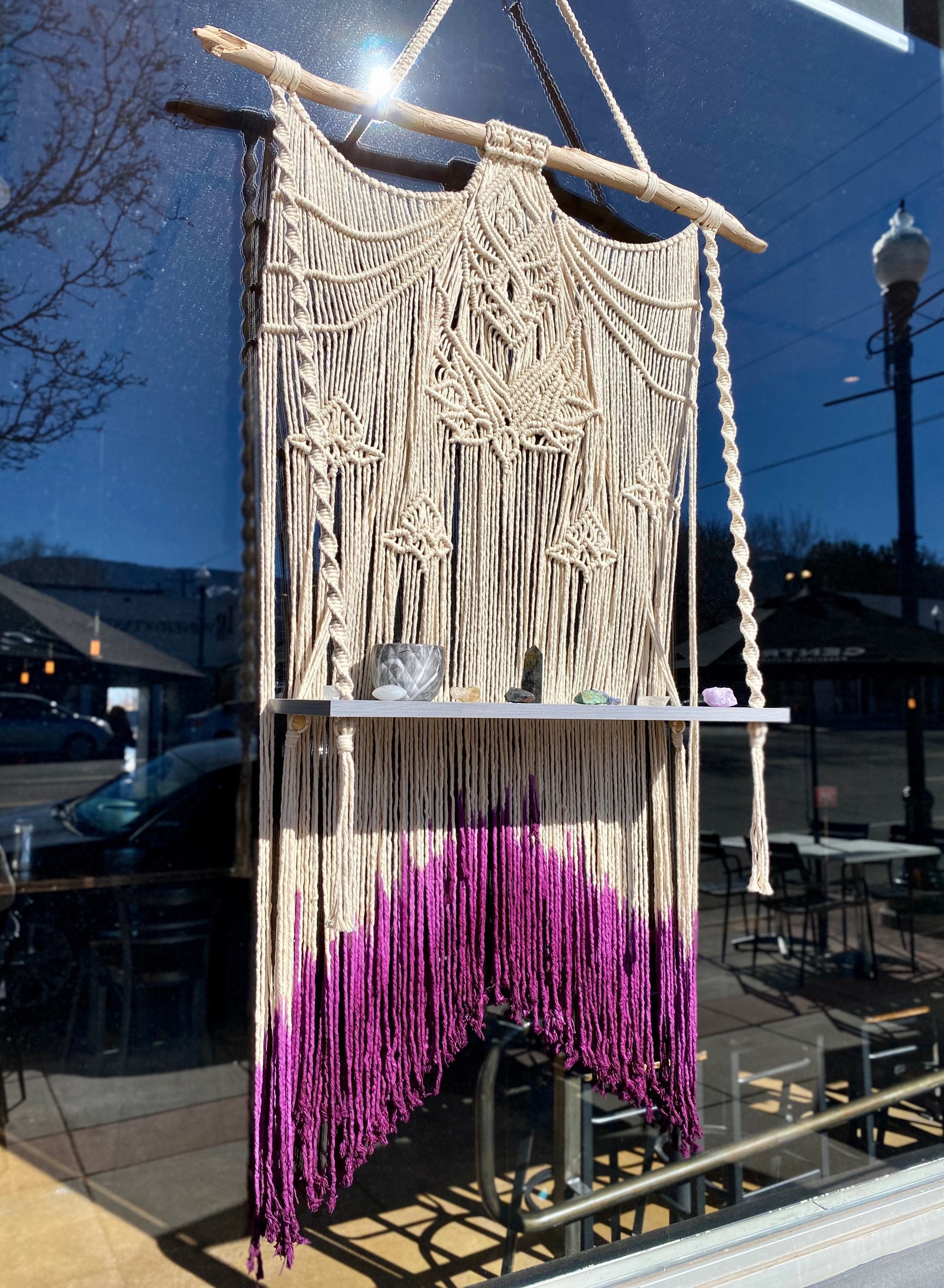 Custom Designed, Macramé Shelf - Custom Design, and Dip-dye Colors - 2 ...