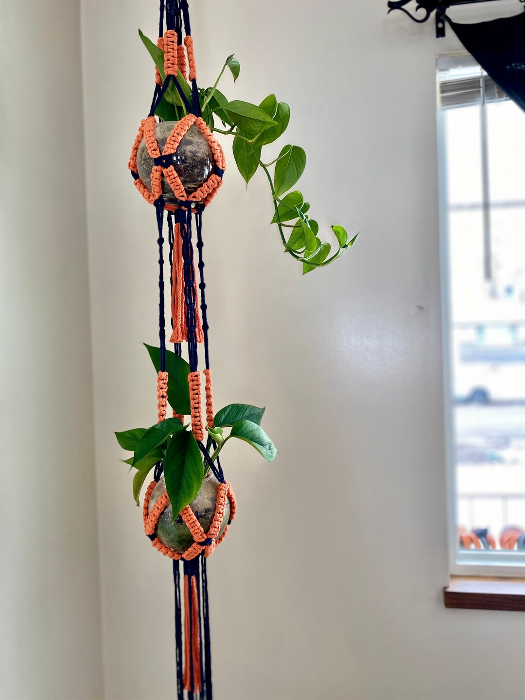 Double Pot Macramé Plant Hanger (customizable) - Etsy
