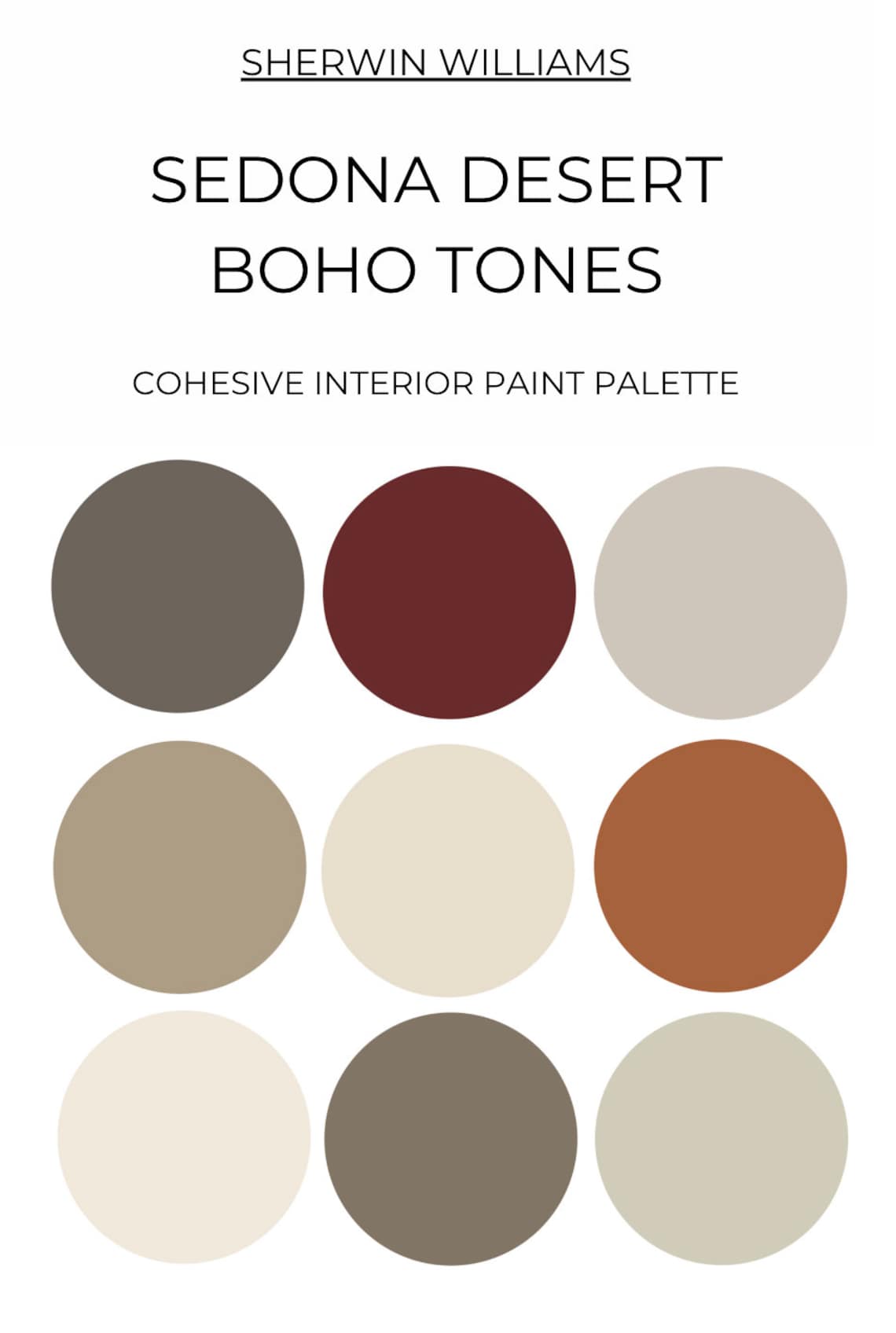 Sherwin Williams Warm Earth Tone Paint Palette, Sedona Desert Colors ...