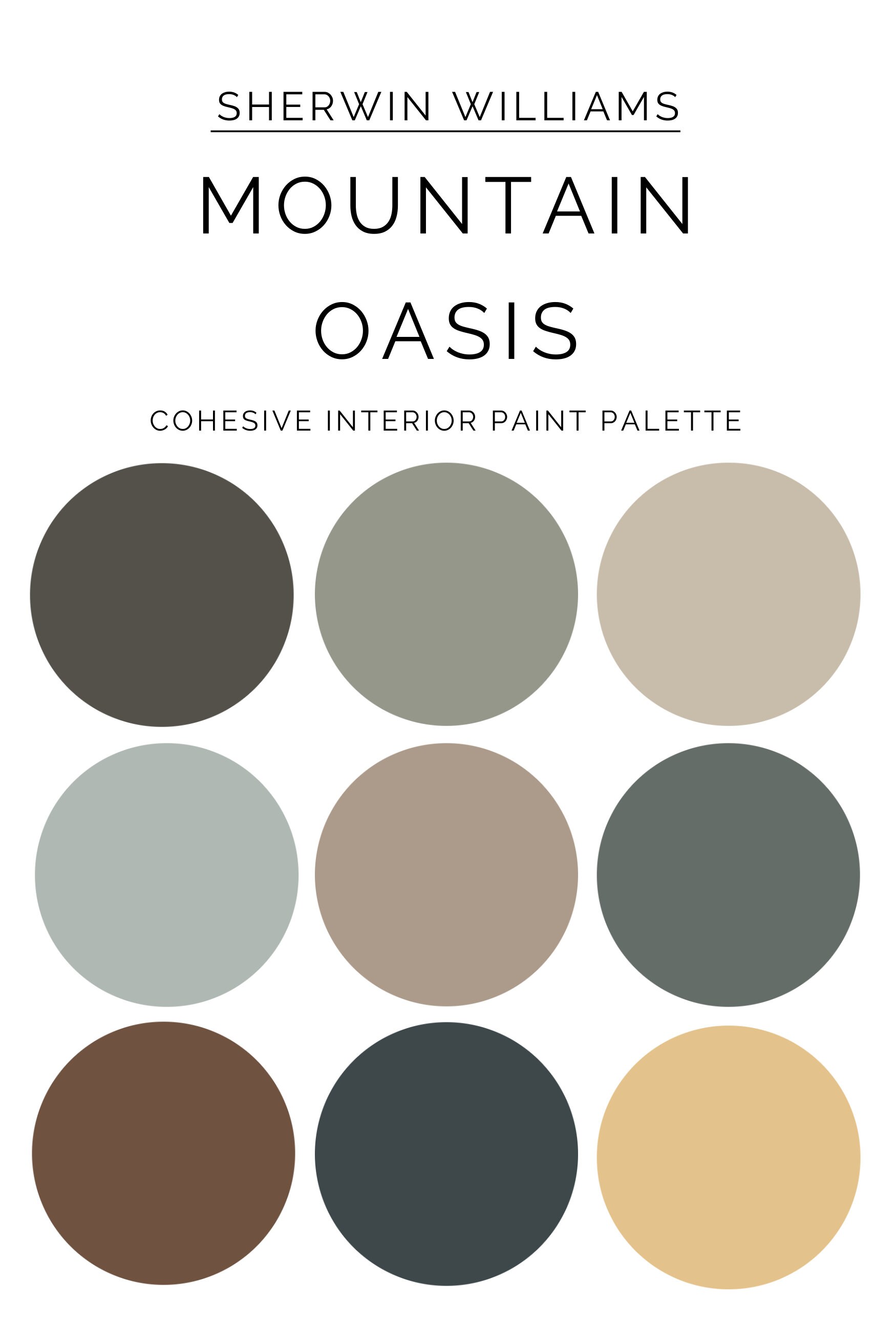 Sherwin Williams Mountain Oasis Paint Palette Mountains - Etsy