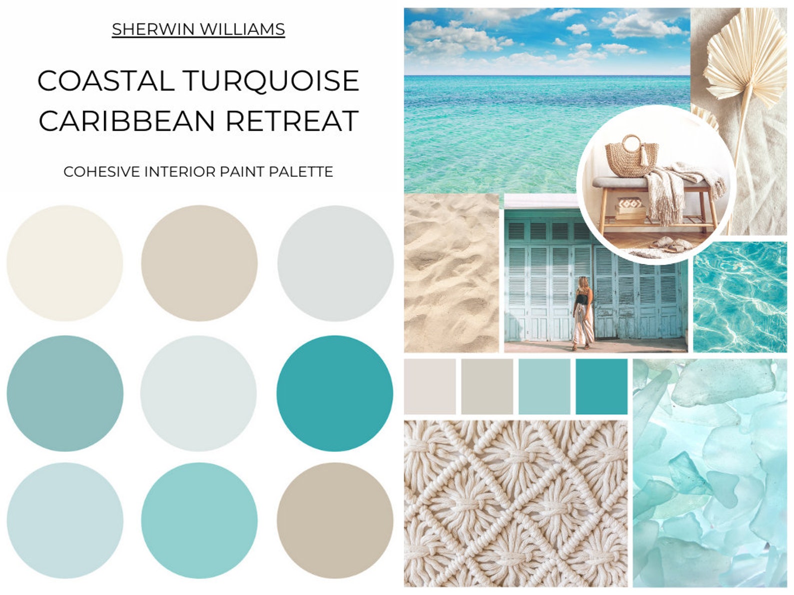 Sherwin Williams Coastal Beach Turquoise Paint Palette, Coastal Paint ...