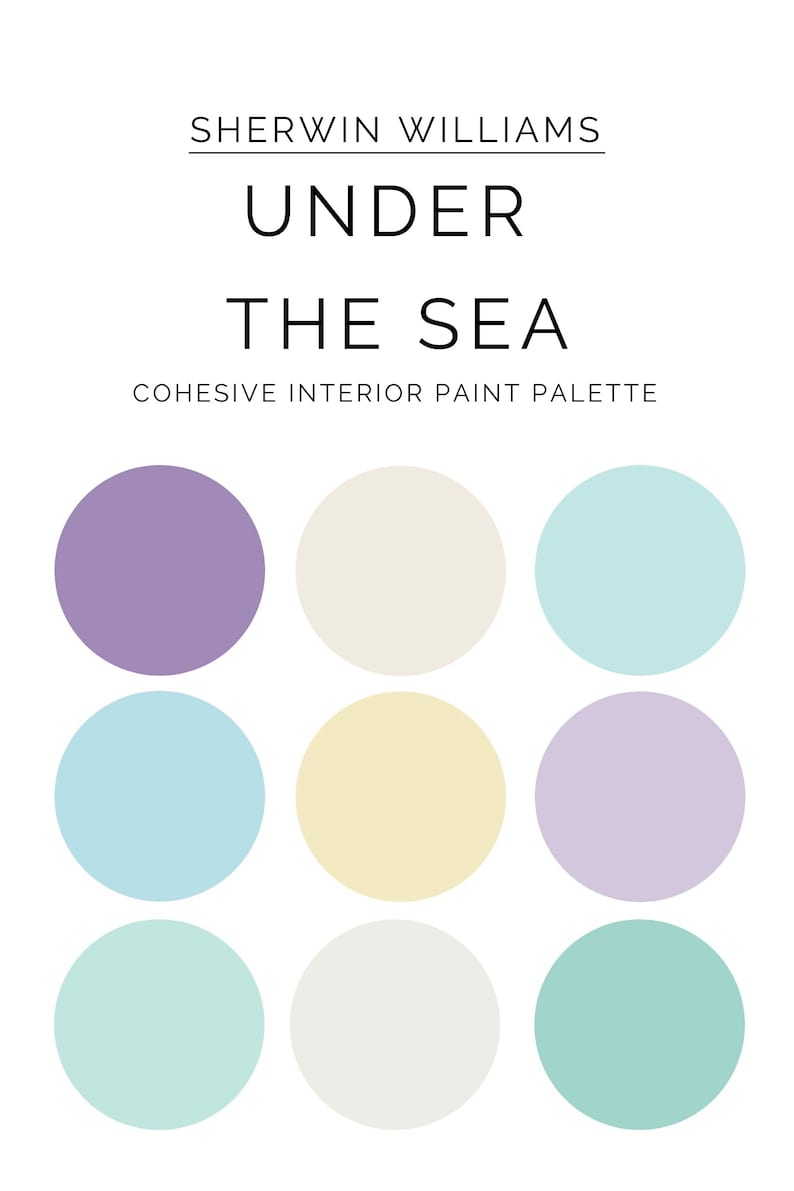 Sherwin Williams Under the Sea Paint Palette, Coastal Paint Palette ...