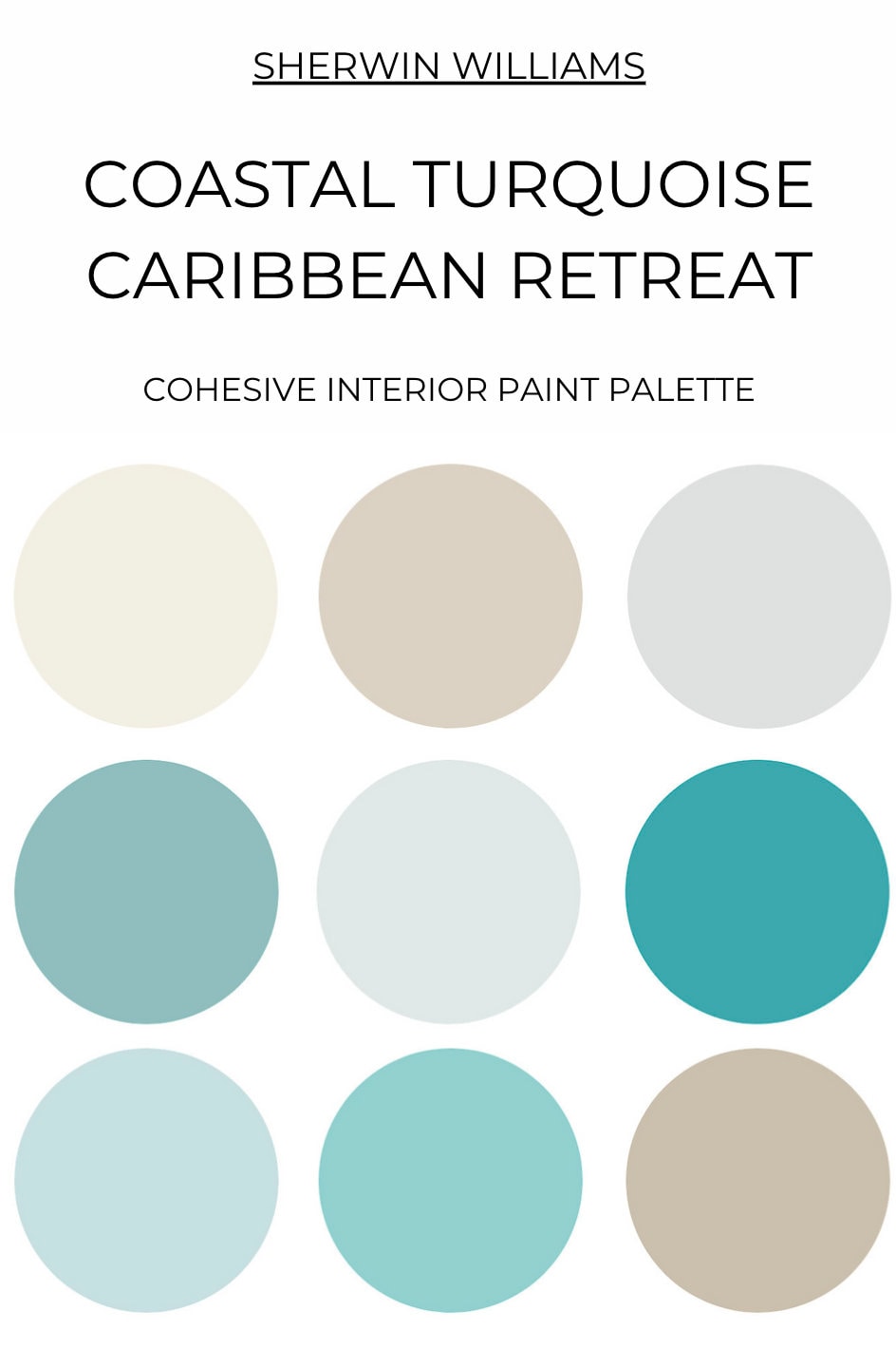 Sherwin Williams Coastal Beach Turquoise Paint Palette, Coastal Paint ...