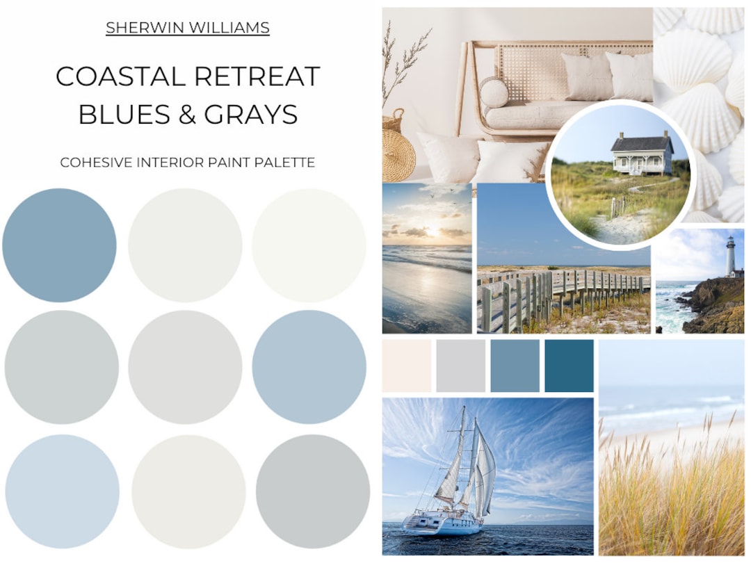 Sherwin Williams Coastal Beach Cottage Blue and Gray Paint Palette ...