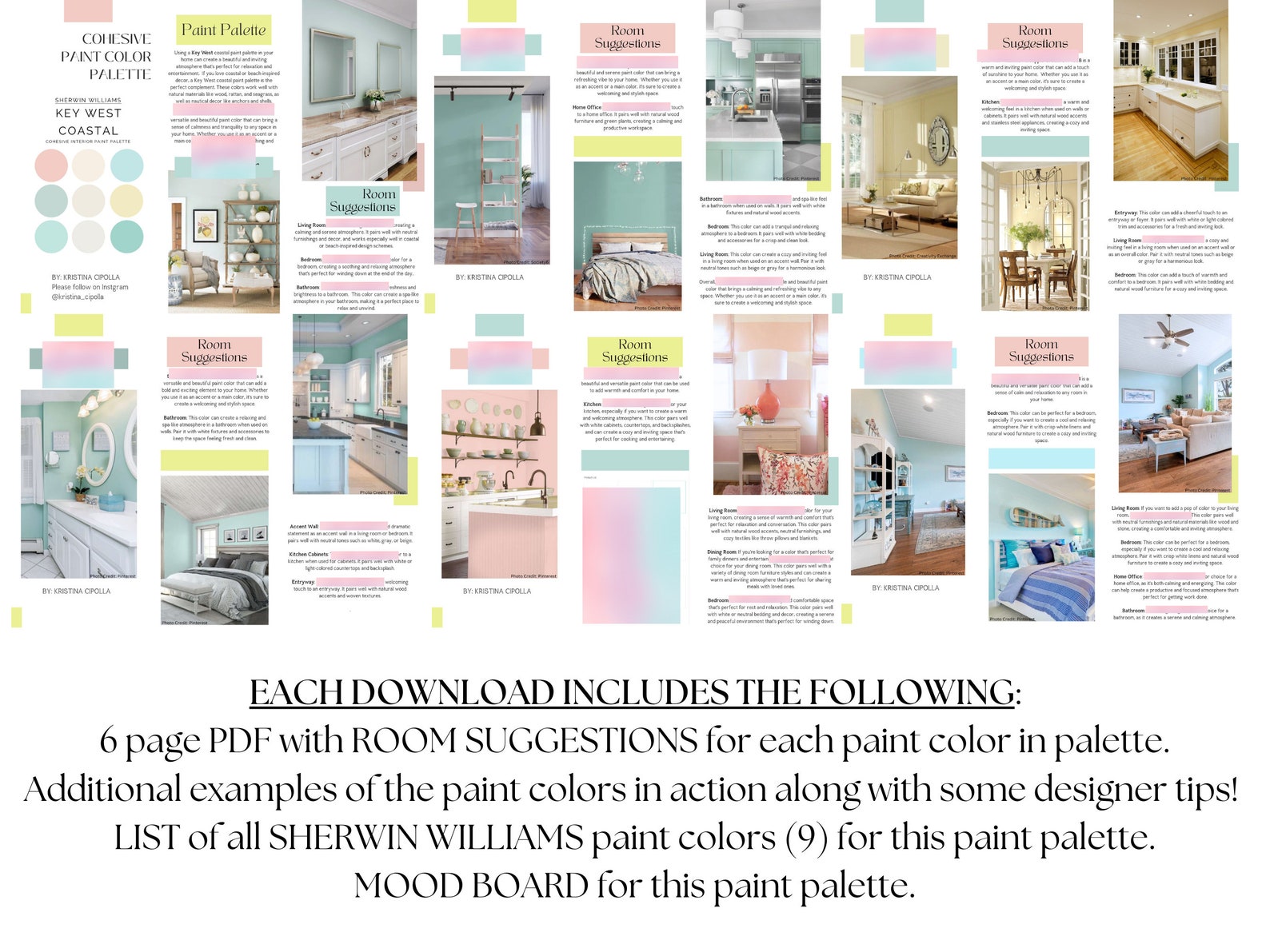 Sherwin Williams Key West Tropical Paradise Paint Palette, Coastal ...