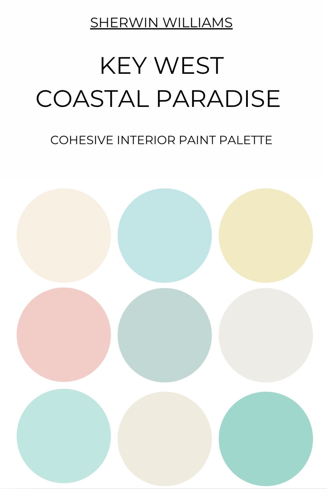 Sherwin Williams Key West Tropical Paradise Paint Palette, Coastal ...