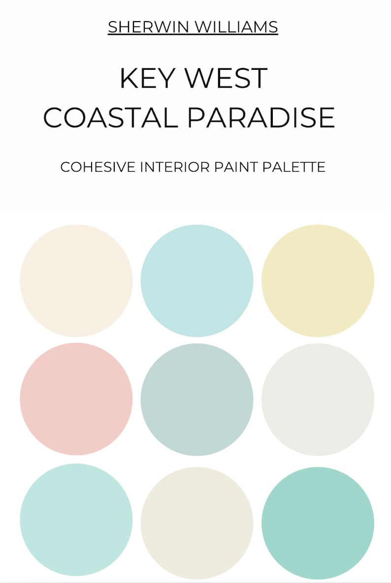 Sherwin Williams Key West Tropical Paradise Paint Palette, Coastal ...