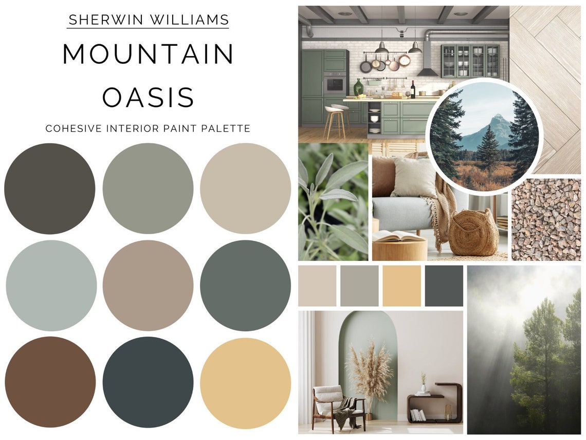 Sherwin Williams Mountain Oasis Paint Palette Mountains - Etsy