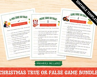 Christmas True or False Game - Etsy