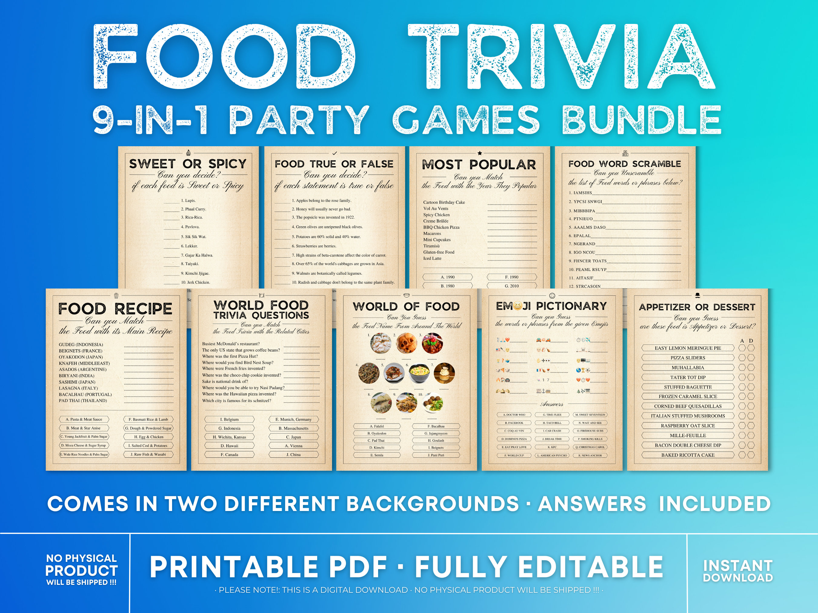 Food Trivia Quiz