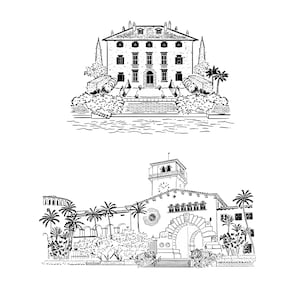 Custom Wedding Venue Illustration, Custom Illustration for Wedding ...