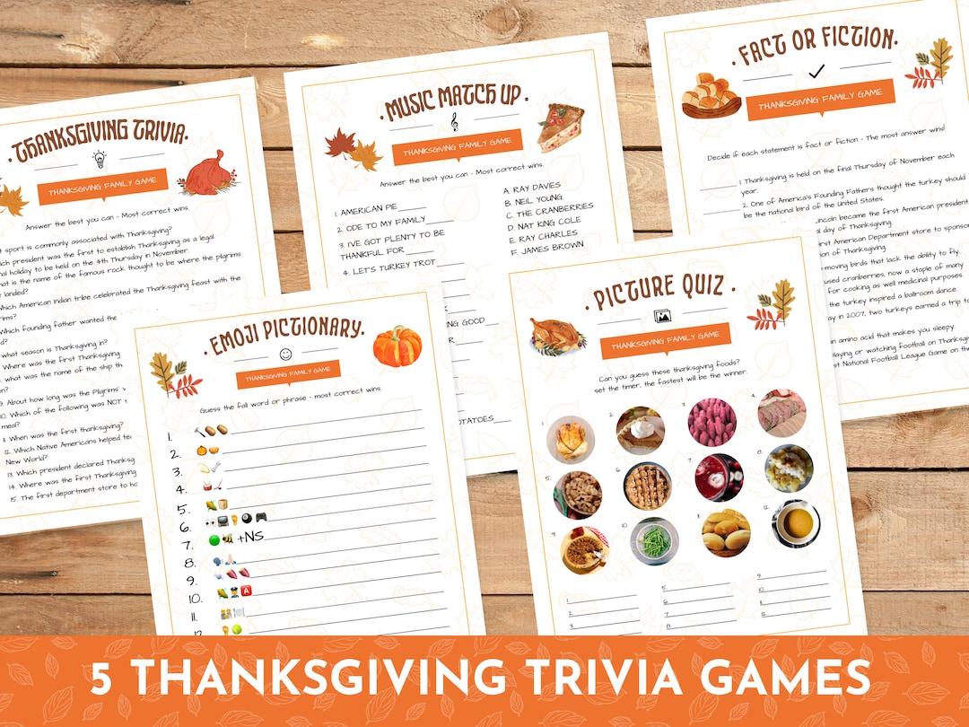Thanksgiving Trivia Game BUNDLE Volume 1 Thanksgiving Games - Etsy