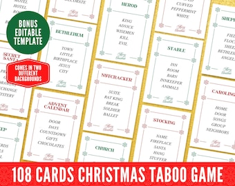 Christmas Taboo Game Cards - Etsy