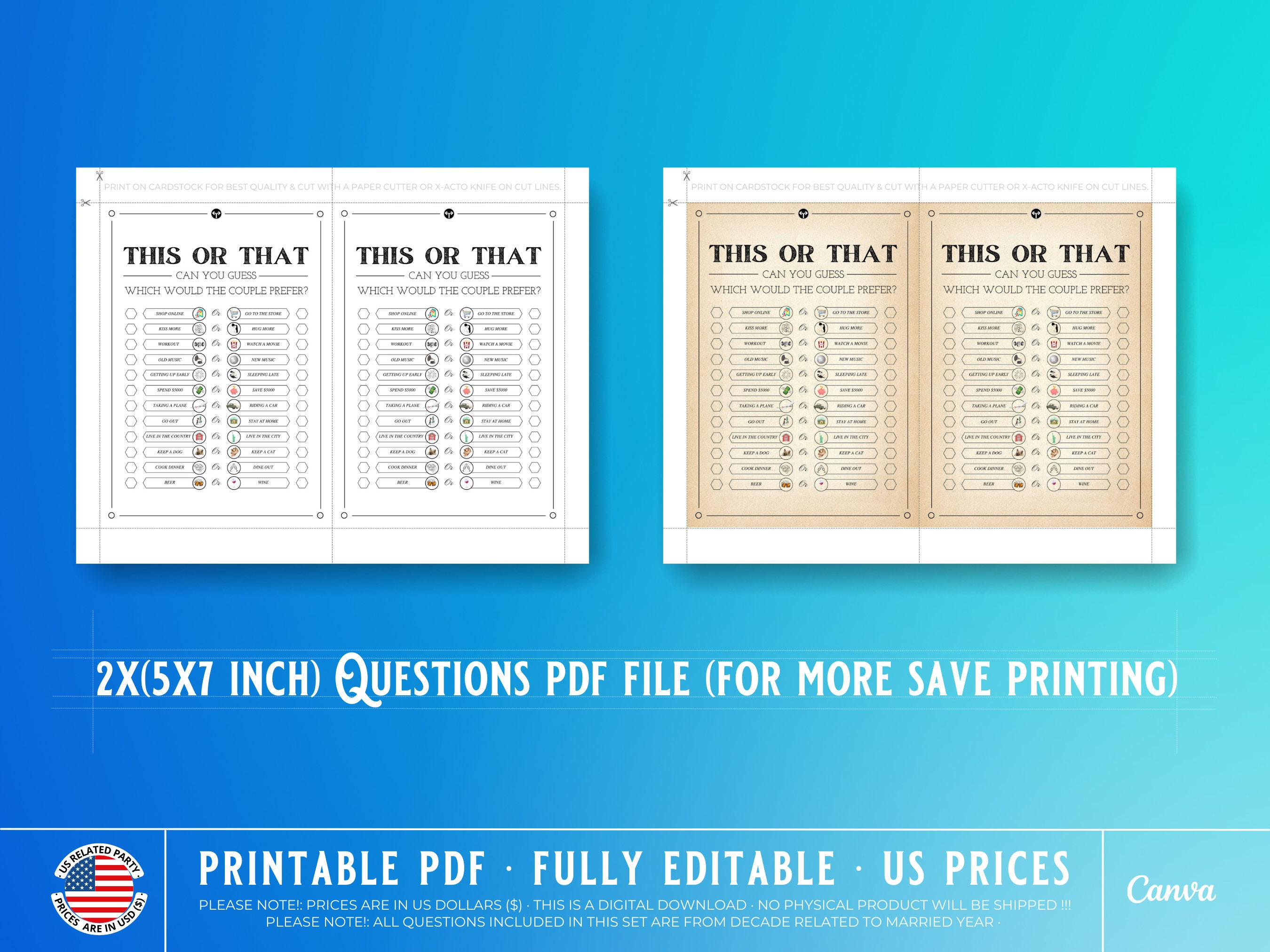 45th Anniversary Party Games Married in 1978 Game Bundle 45 - Etsy