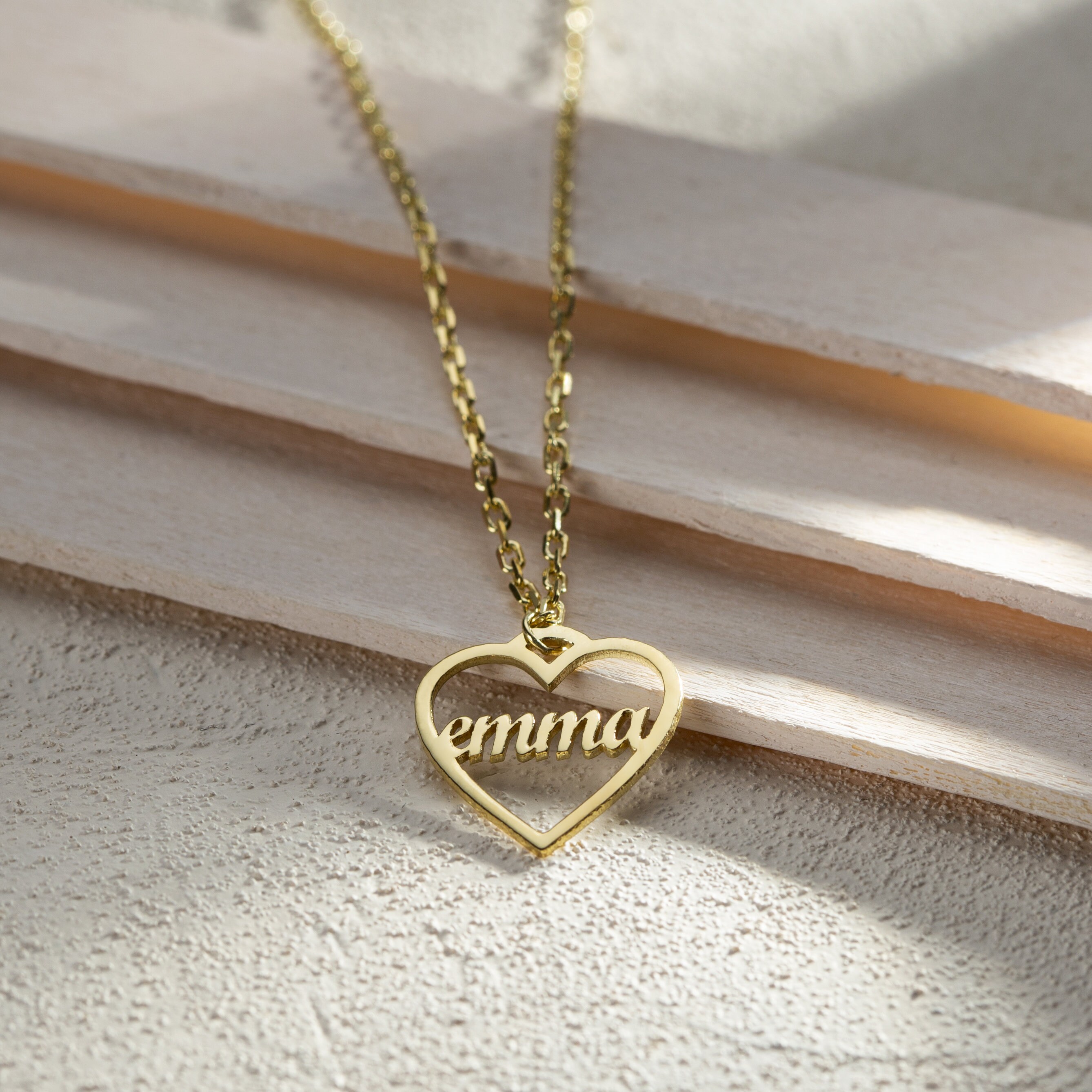 Heart Symbol Name Necklace • Custom Heart Symbol Name Pendant • Heart ...