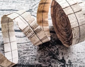 18 Colorful Dyed Paper Ruffle Rolls, Book Pages, Tea Dyed Paper, Sewn ...