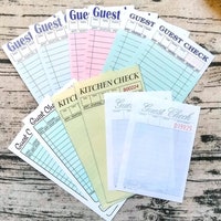 Guest Check PNG, Guest Check Clip Art, Canva Template, Pink Guest Check ...