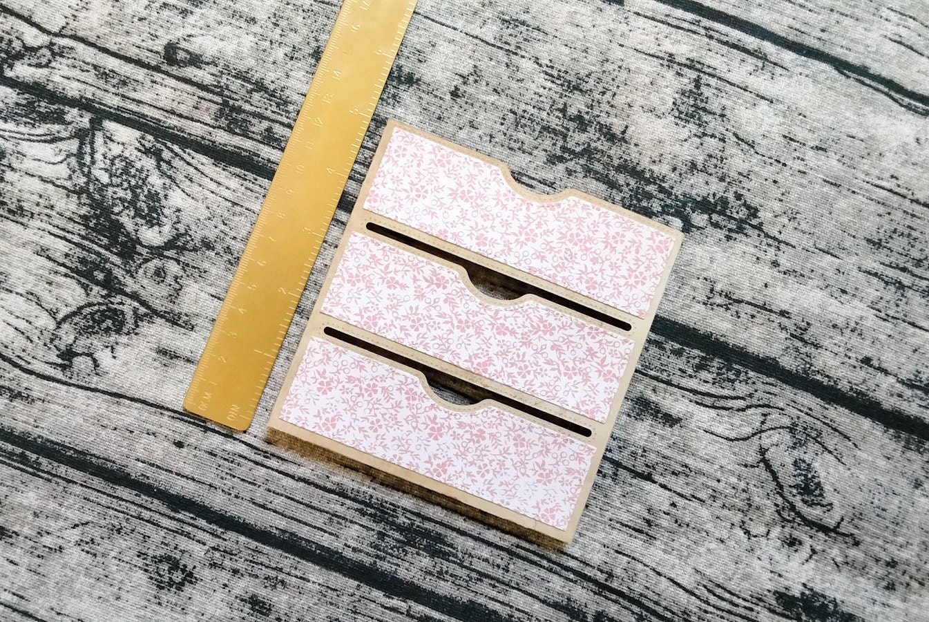 Set of 2 Coffee-dyed Slotted Pockets, Tuck Spots, Die Cuts, Handmade ...