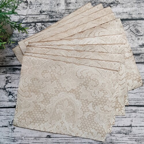 10 Sheets OPULENT LACE Lace Paper Handmade Coffee Stained | Etsy