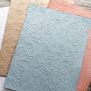 Full Sized 8.5" X 11" FLOURISH Embossed Cardstock, Dyed, Stained ...