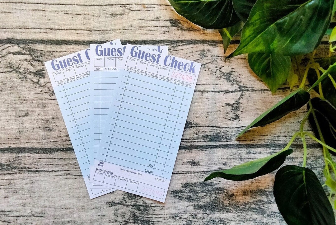 Set of 10 Blue Guest Checks, Ephemera, Junk Journal, Journaling Cards ...