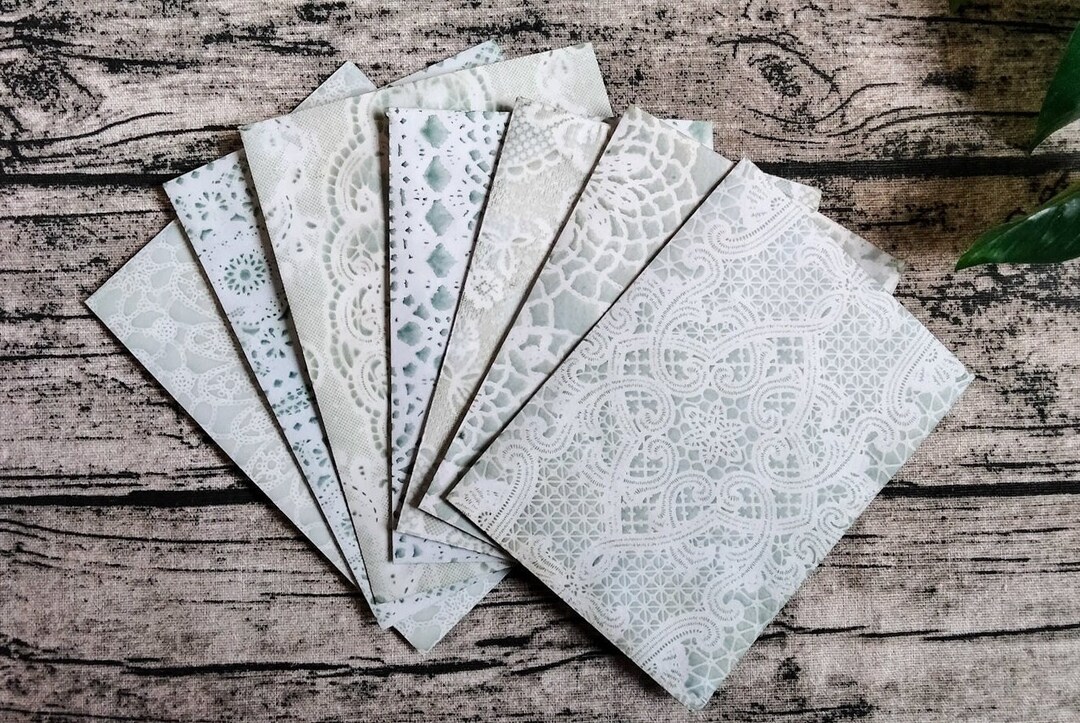 7 VARIETY CABBAGE Lace Paper Envelopes Pack #1, Handmade, Cabbage ...