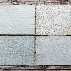 12 Sheets Variety CABBAGE Dyed Lace Paper Pack #2, Handmade, Coffee ...