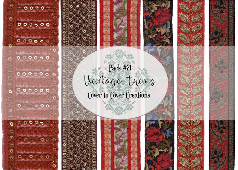 Sewing & Needlecraft Embellishments Vintage Boho Trims Pack #18 Laces ...