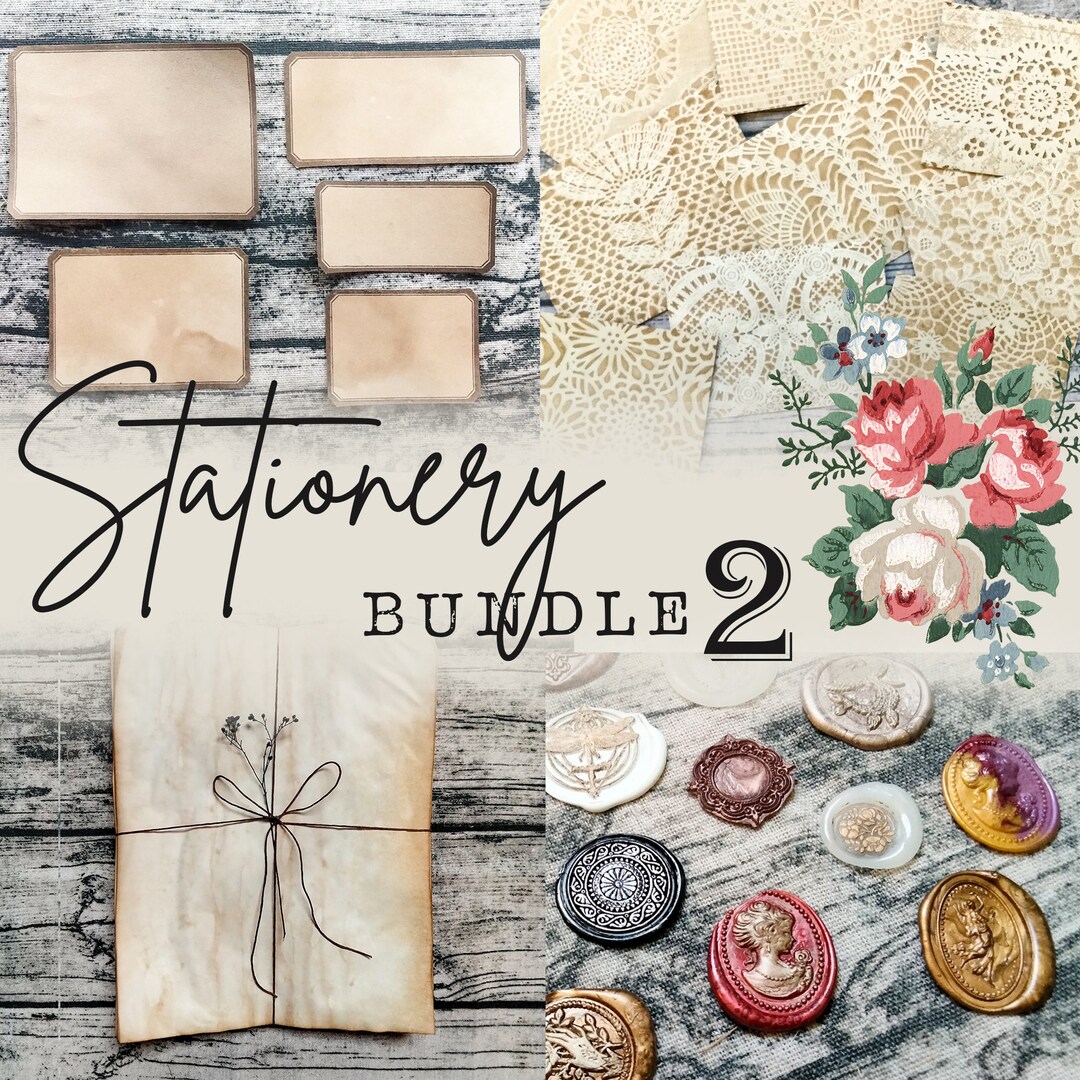 Stationery Bundle #2 | Dyed Paper | Lace Pattern Envelopes | Wax Seals ...