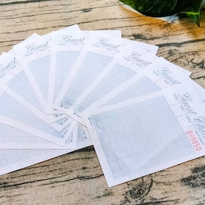 Set of 10 White & Blue Guest Checks, Ephemera, Junk Journal, Journaling ...