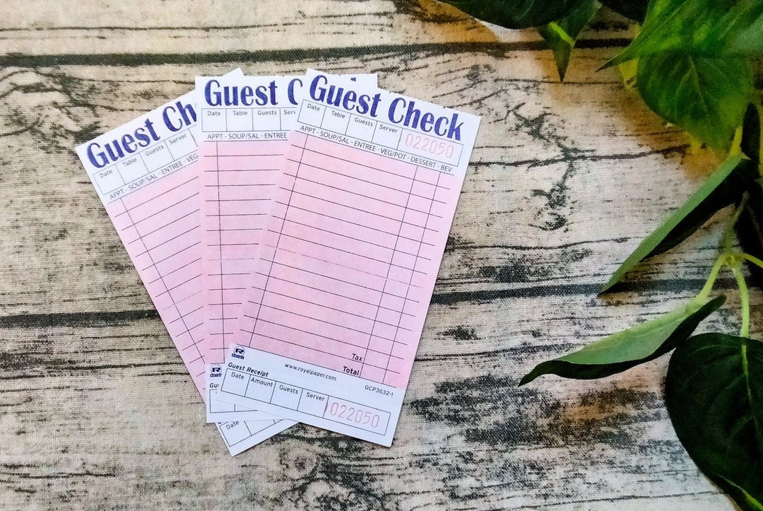 Set of 10 Pink Guest Checks, Ephemera, Junk Journal, Journaling Cards ...