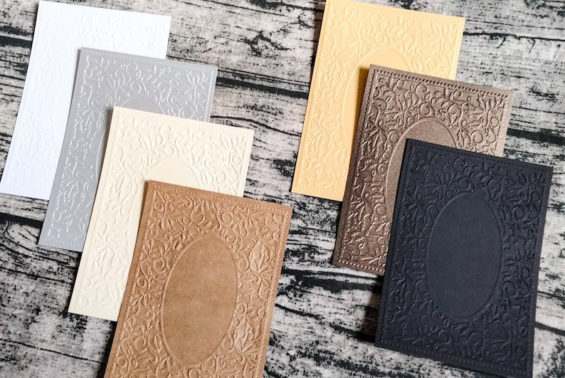 Set of 5 Embossed Christmas Holly Frame Card Toppers - Etsy