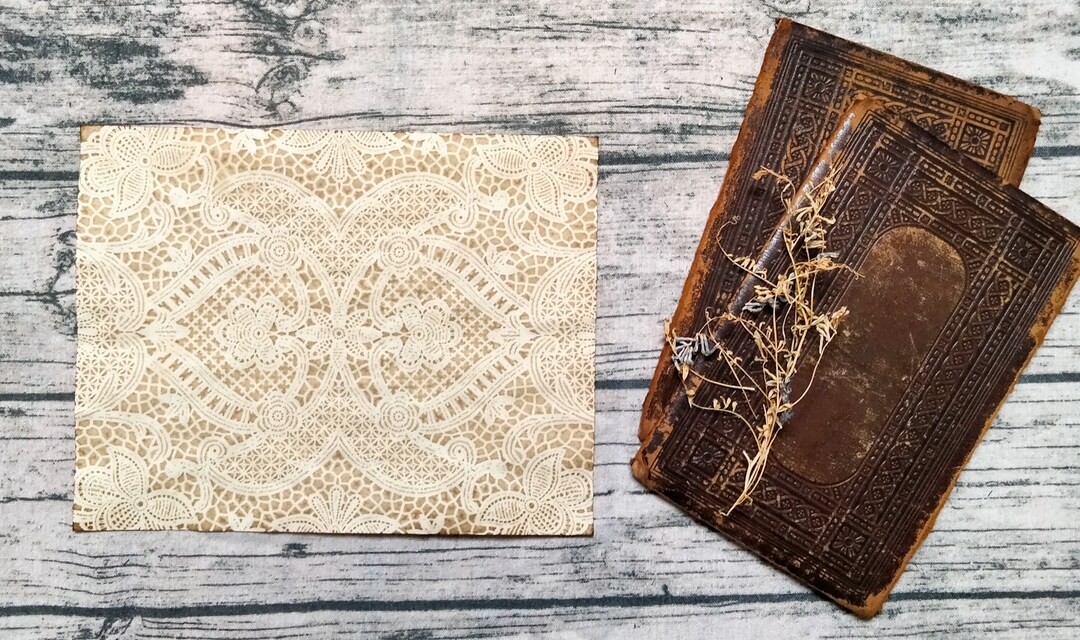 10 Sheets FOLK SWIRL LACE Lace Paper, Handmade, Coffee Stained, Dyed ...