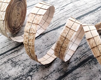 18 Colorful Dyed Paper Ruffle Rolls, Book Pages, Tea Dyed Paper, Sewn ...