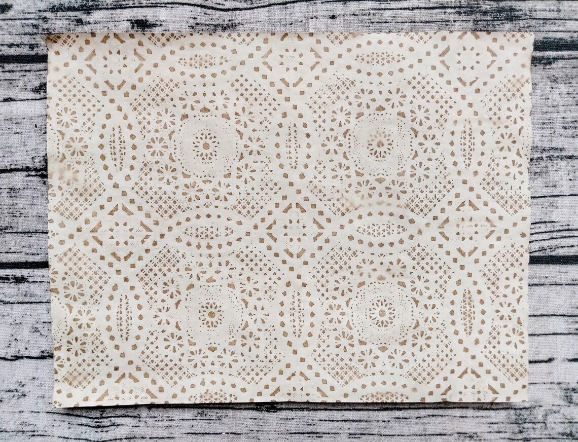 10 Sheets GEOMETRIC LACE Lace Paper Handmade Coffee Stained - Etsy