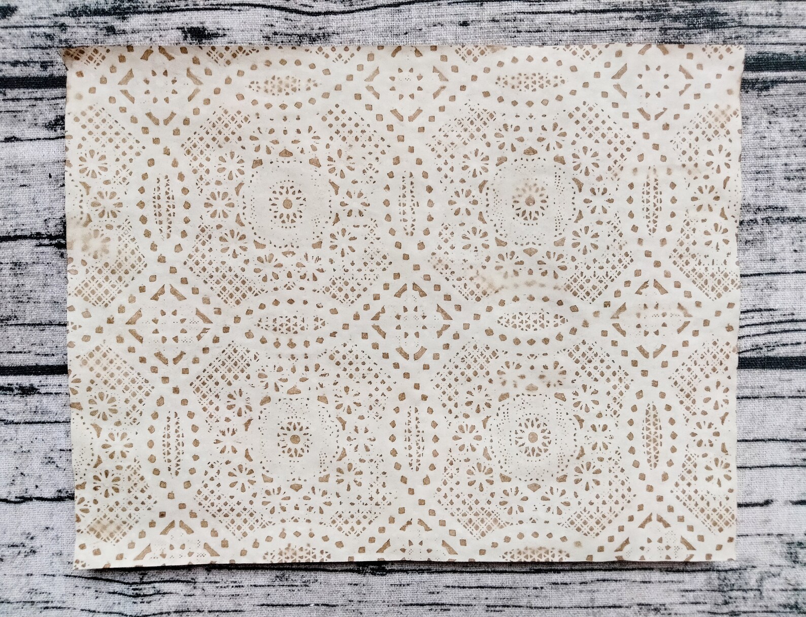 10 Sheets GEOMETRIC LACE Lace Paper, Handmade, Coffee Stained, Dyed ...