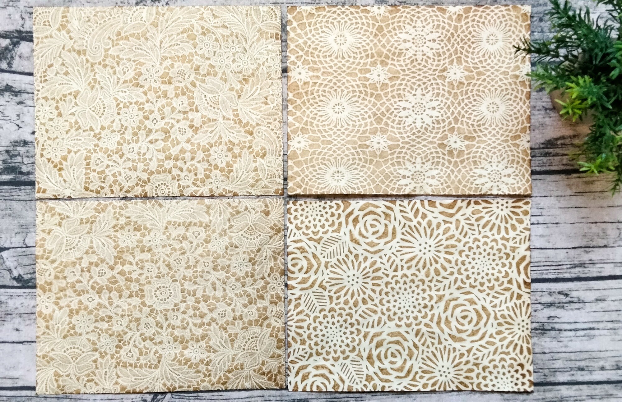 12 Sheets VARIETY Lace Paper Pack 2 Handmade Coffee - Etsy