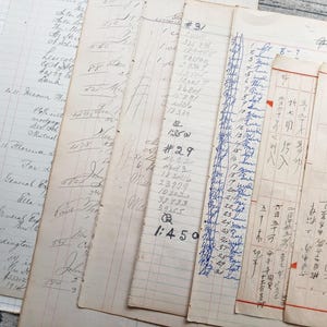 Vintage Ledger Sheet Variety Pack: 1882-1965, Junk Journal Ephemera ...