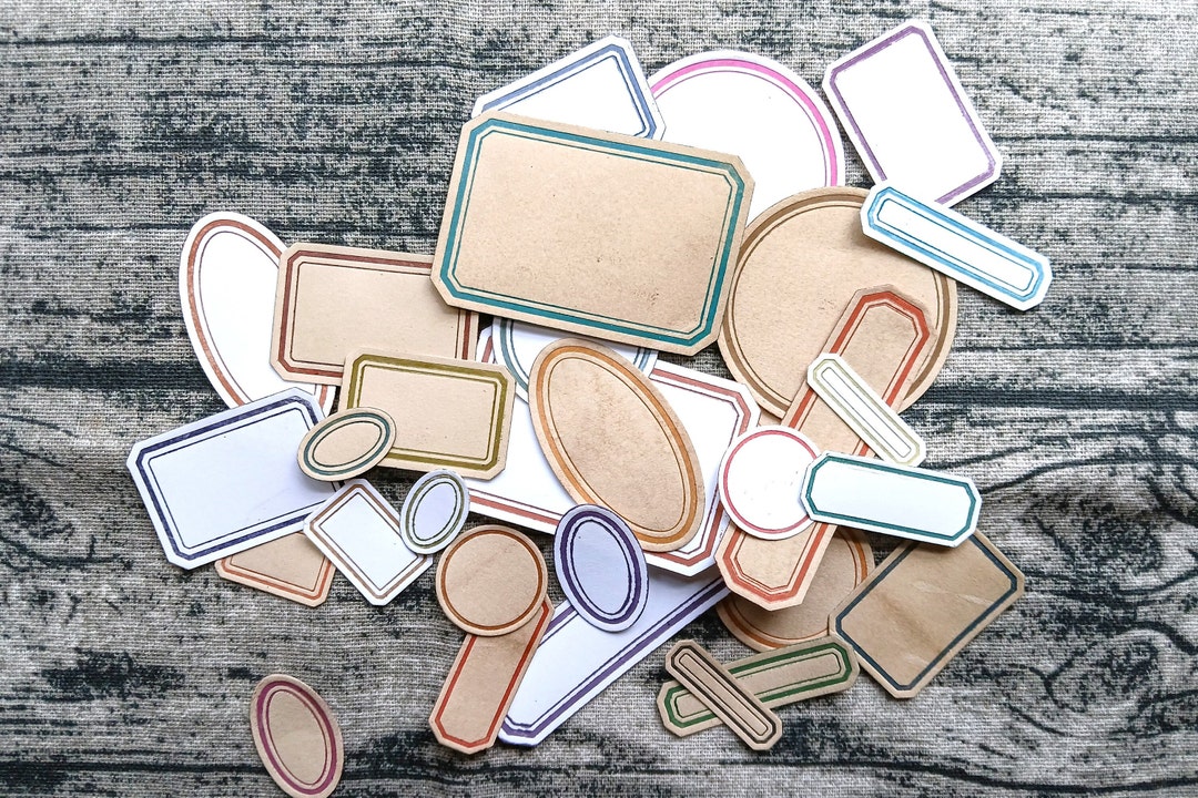 CHOICE! 16 Debossed Denison Labels, Vintage, Dyed, Stained, Cardstock ...