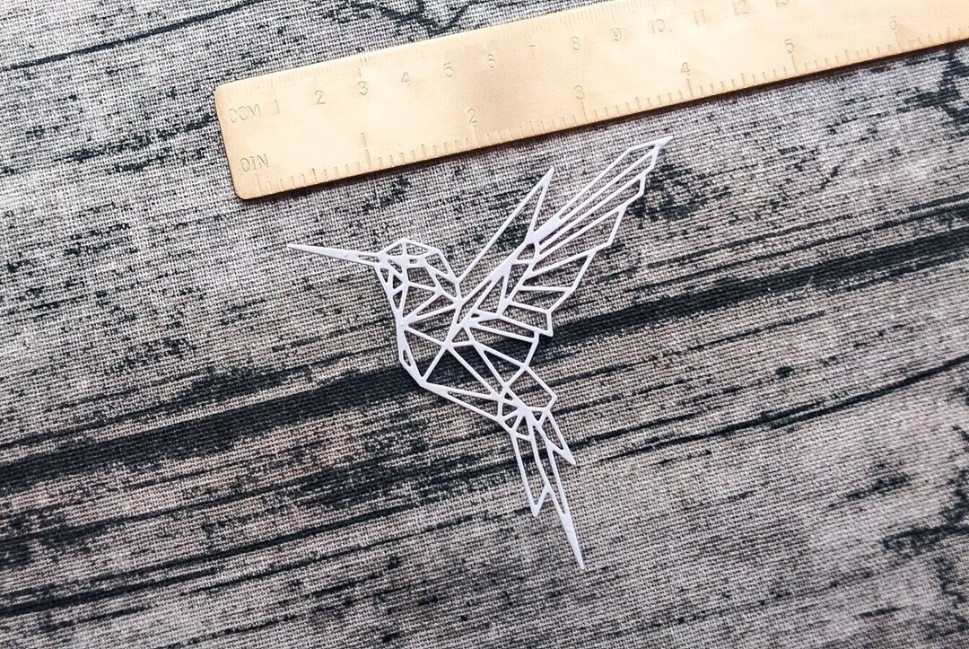 Set of 5 Geometric Hummingbirds, Birds, Die Cuts, Handmade, Ephemera ...