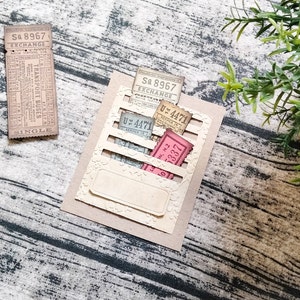 CHOICE! Set of 5 "stitched" Slotted Pockets, Tuck Spots, Die Cuts ...