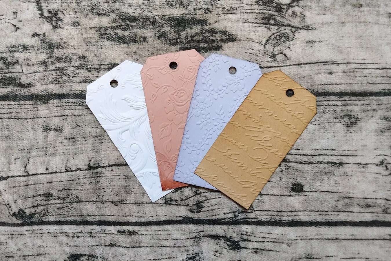 Embossed Tags: "set L", Choose Your Dye Color & Pattern, Set of 10 - Etsy