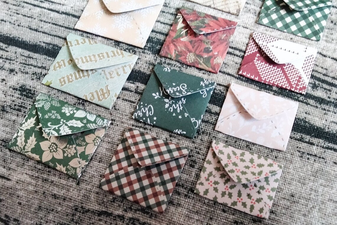 Mystery Set of 12 Mini Christmas Envelopes With Mini Cards, Mini ...
