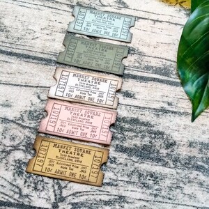 Set of 10 Distressed Tickets, Vintage Colors, Handmade, Die Cuts, Junk ...