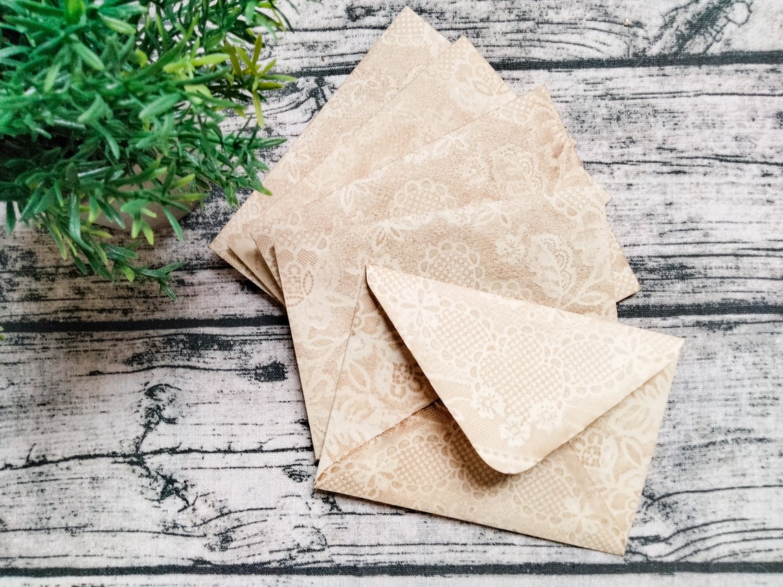 5 FLORAL LACE Lace Envelopes Handmade Coffee Stained Dyed - Etsy
