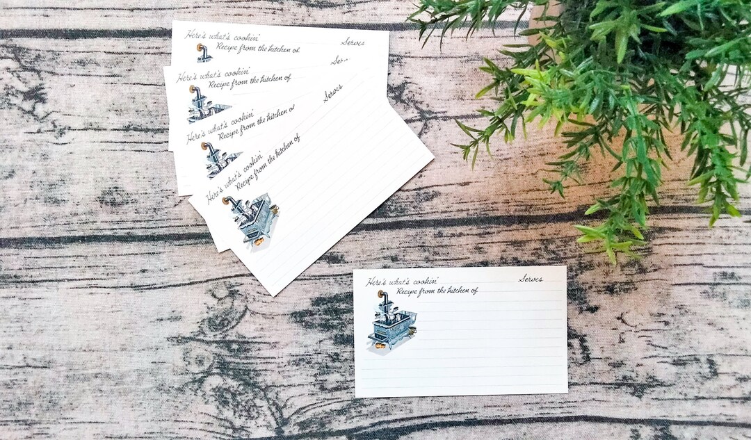 Current, Inc. Recipe Cards Set #1, Here's What's Cooking, Stove, Post a ...