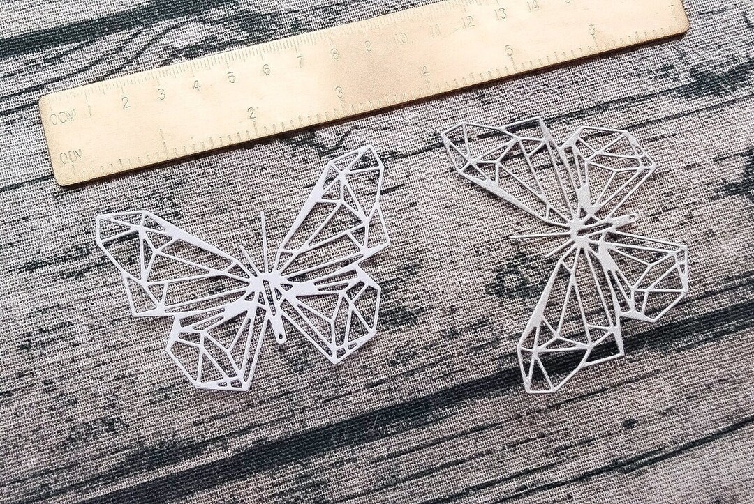 Set of 5 Geometric Butterflies, Insects, Die Cuts, Handmade, Ephemera ...