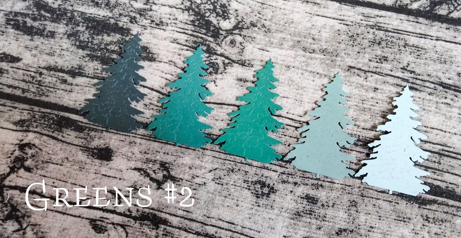 Set of 5 Paper Christmas Evergreen Trees, Die Cuts, Handmade, Christmas ...