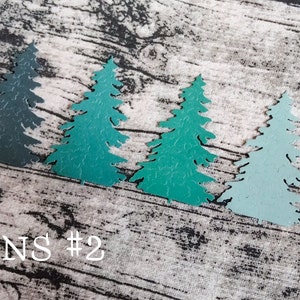Set of 5 Paper Christmas Evergreen Trees, Die Cuts, Handmade, Christmas ...
