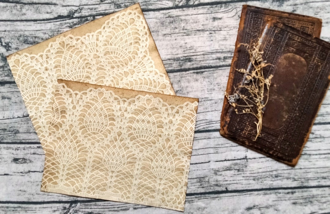 10 Sheets VICTORIAN LEAF LACE Lace Paper Handmade Coffee - Etsy